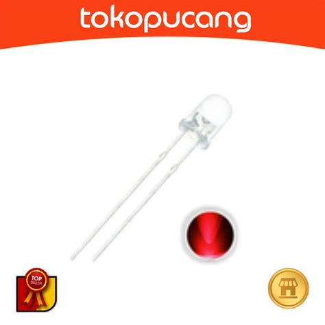 Jual Lampu Led Mm Merah Pcs Transparan Super Bright Red Diffused Shopee Indonesia