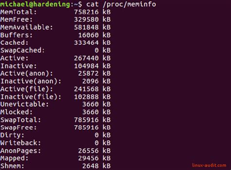 understanding memory information on linux systems linux audit