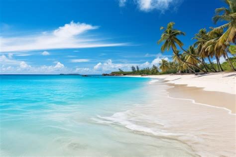 Premium Ai Image Beautiful Tropical Beach Generative Ai