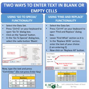 How To Enter Text In Blank Cells In Excel Excel Unlocked