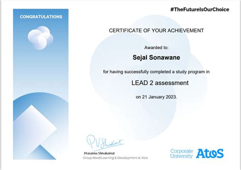 Sejal Sonawane On Linkedin Thankyousomuch Lead2 Digitallycertified Atos