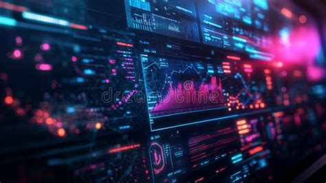 Abstract Digital Data Visualization Interface Stock Illustration
