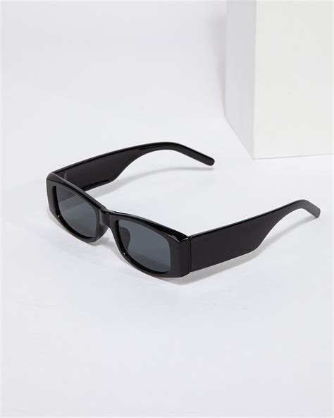 Black Rectangle Thick Framed Sunglasses Colette Hayman