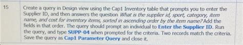 15 Create A Query In Design View Using The Cap1