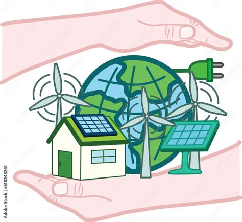 에코 지구 디자인 일러스트 Stock Vector Adobe Stock