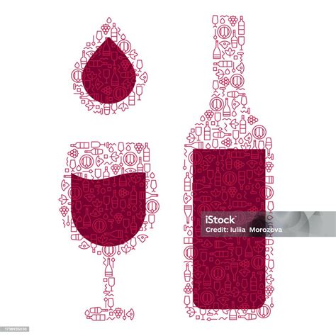 와인 잔이 달린 와인 병과 흰색 배경에 격리된 창의적인 현대적인 미니멀 스타일로 드롭합니다 작고 단순한 선 요소에서 우아한 실루엣 개체를 설정합니다 추상 플랫 벡터