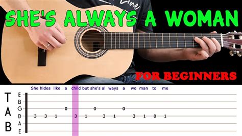 Shes Always A Woman Easy Guitar Melody Lesson For Beginners With
