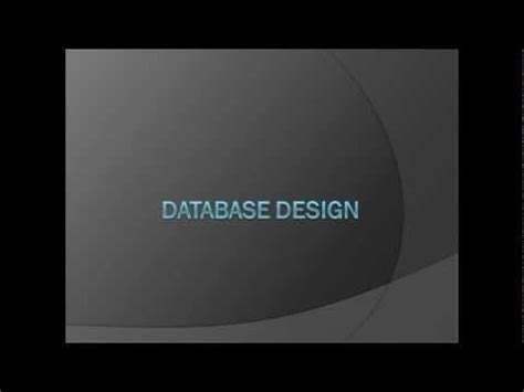 Database Design Tutorial Part Introduction Youtube