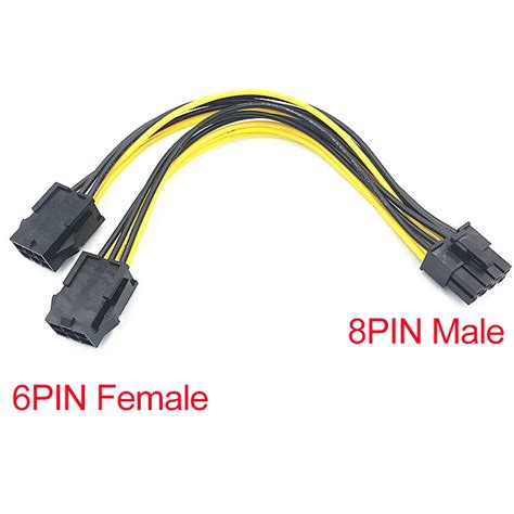 Pci 익스프레스 전원 분배기 케이블 어댑터 8 핀 수 듀얼 6 핀 암 케이블 어댑터 그래픽 비디오 카드 Gpu 8 핀