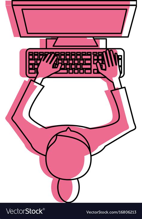 Woman Using Computer Icon Image Royalty Free Vector Image