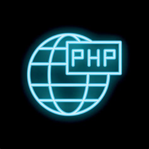 Neon Blue Php Programming Language Overlaying Globe Icon 52860104 Vector Art At Vecteezy
