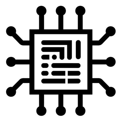 Black And White Microchip Symbol Representing Modern Technology Premium Ai Generated Vector