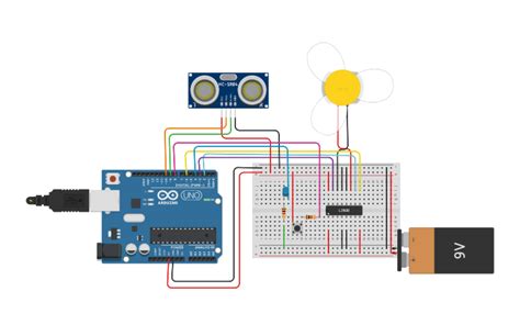 Circuit Design Miniproject Automatic Fan Tinkercad