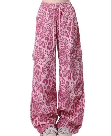 핑크 레오파드 호피 와이드 팬츠 에이블리