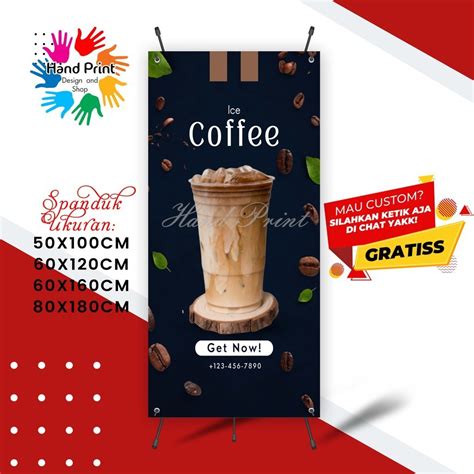 Jual Cetak Spanduk Banner Jualan Es Kopi Susu Iced Coffee A Mmt Spanduk