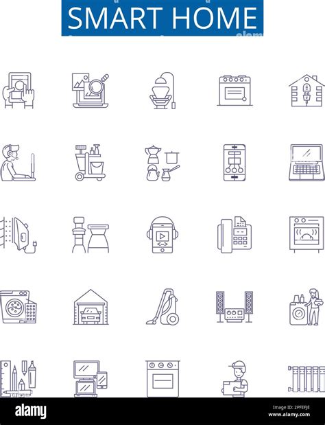Smart Home Line Icons Signs Set Design Collection Of Smart Home Automation Automated