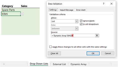 Excel Data Validation Drop Down Lists With Vlookup Custom Data