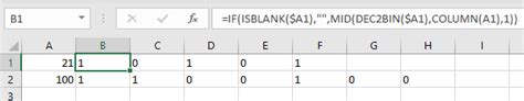 Split Binary Number Into Multiple Digits In Excel Stack Overflow