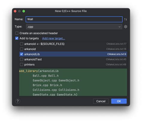 Clion 20232 Eap2 New Cmake Targets For New Files The Clion Blog