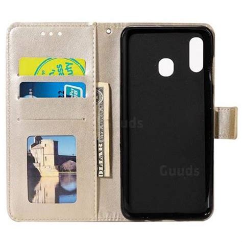 Embossing Owl Couple Flower Leather Wallet Case For Samsung Galaxy A Golden Galaxy A