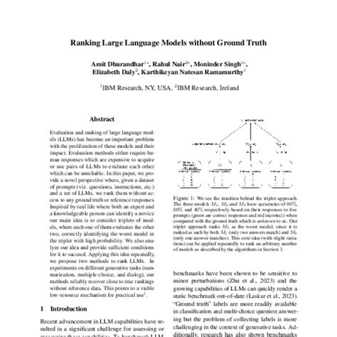Ranking Large Language Models Without Ground Truth Acl Anthology