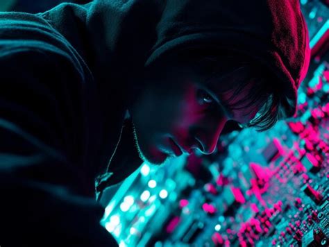 Cyberpunk Hacker Portrait Premium Ai Generated Image