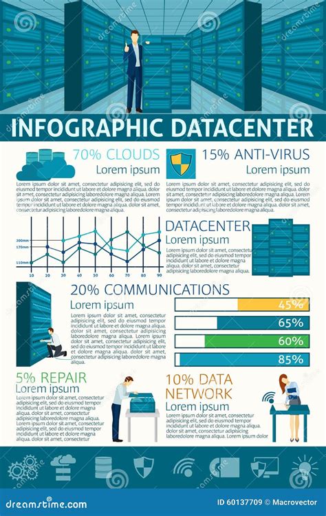 Datacenter Infographics Set Stock Vector Illustration Of Mobile Datacenter 60137709