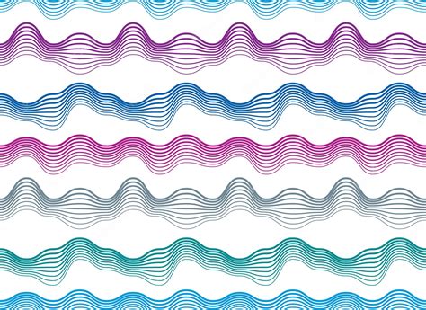 Premium Vector Waves Seamless Pattern Vector Water Runny Curve Lines
