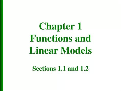 PPT Chapter Functions And Linear Models Sections And PowerPoint Presentation ID