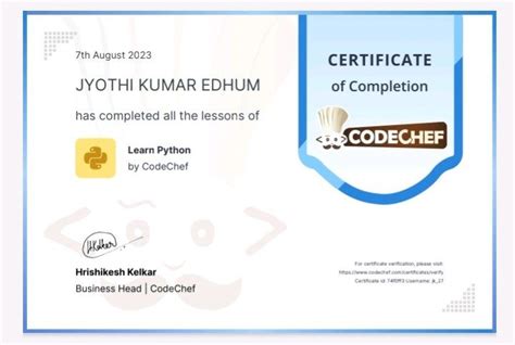 Jyothi Kumar Edhum On Linkedin Python Codechef Codechef