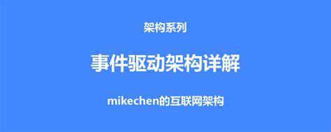 事件驱动架构详解 定义特点及实现原理 mikechen