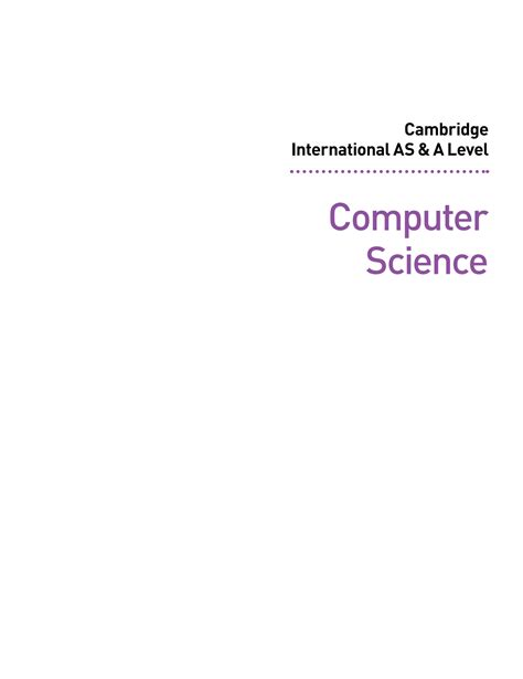 Solution Cambridge International As And A Levels Computer Science David Watson Helen Williams