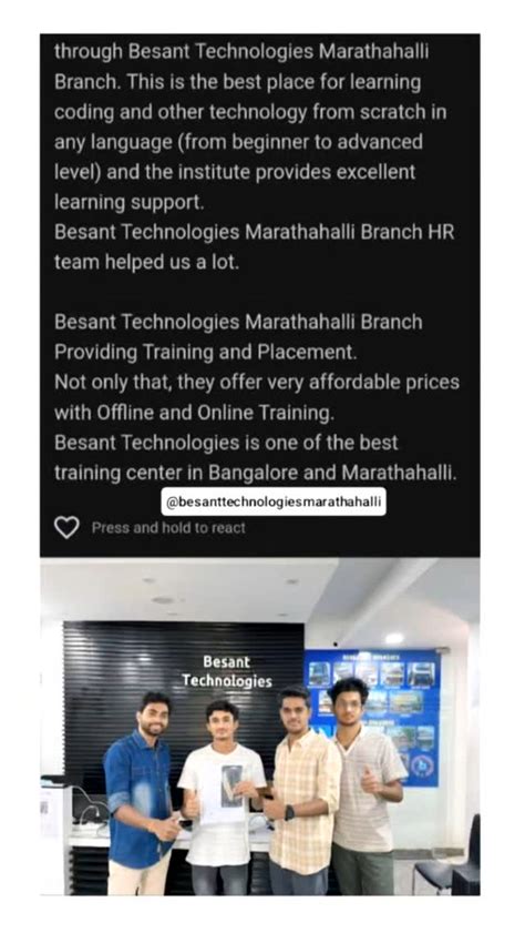 Besant Technologies Marathahalli Head Office In Bangalore Dataanalyst Classroom Training 💯