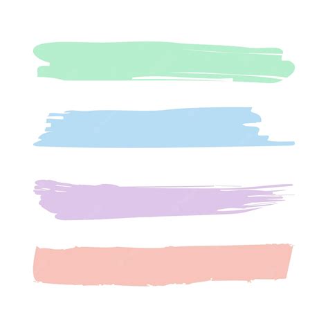 파스텔 컬러 브러쉬 무료 벡터