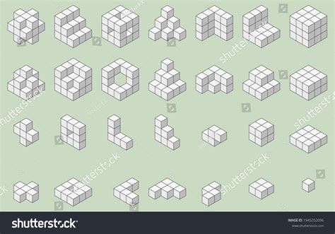 Cubes Set D Geometric Shapes Assembled Stock Vector Royalty Free Shutterstock
