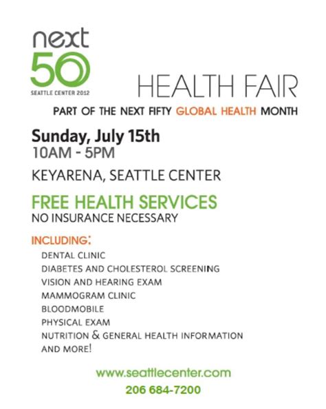 Free Health Screening At Seattle Center July 15