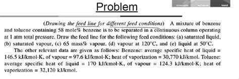 Solved Problem Drawing The Feed Line For Different Feed Conditions A