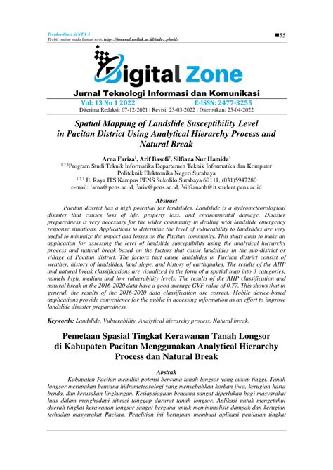 Pdf Spatial Mapping Of Landslide Susceptibility Level In Pacitan
