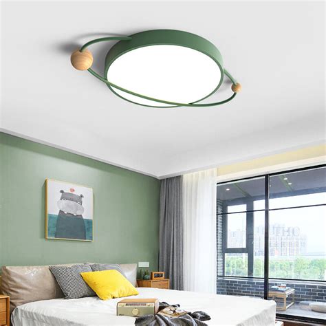 만화 어린이 천장 조명 펜던트 천장 조명 Ac220v 원격 제어 라운드 침실 거실 천장 램프 실내 조명