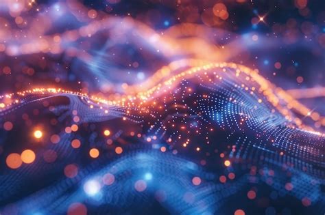 Premium Photo Sci Fi 3d Rendering Of Glowing Particles In Space Grid