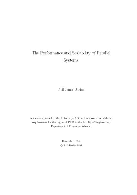 Pdf The Performance And Scalability Of Parallel Systems