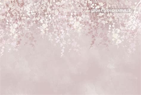 Авторские обои Creativille 476006 | Стилизованные обои с цветущими ...