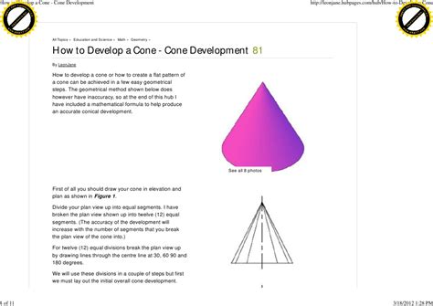 Cone Development Pdf Circle Angle