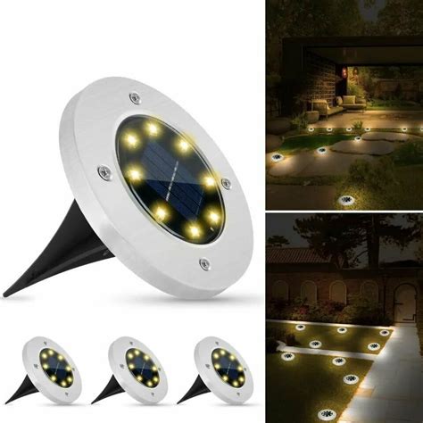 Садовый светильник на солнечных батареях 8 Led набор 4 шт Уличный фонарик Декоративная