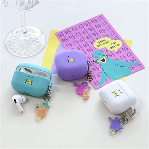 아찔 꽉몬 오리 이어폰케이스 And 키링 세트 버즈에어팟 위시버킷