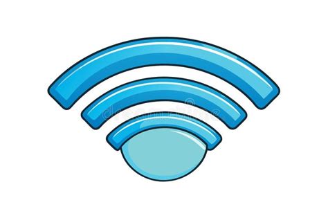 Blue Wifi Signal Icon Illustration With Cartoon Style Design Depicting Strong Wireless Internet