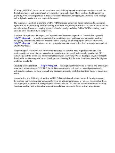 Gpu Phd Thesis Pdf