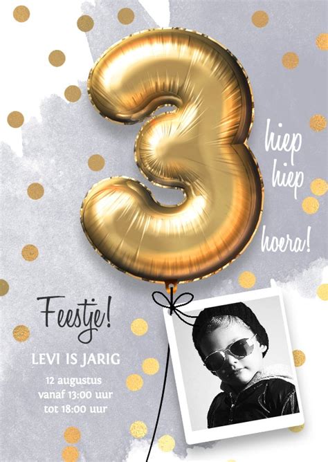 Uitnodiging Verjaardag Jongen 3 Jaar Kaartje2go