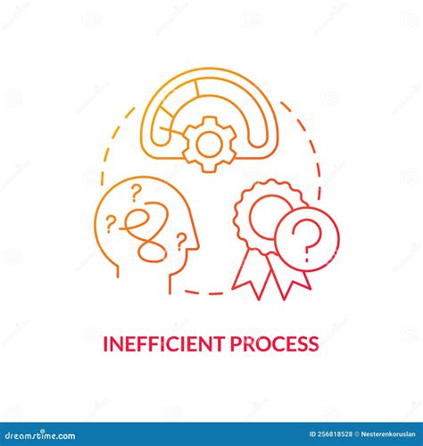 Inefficient Process Red Gradient Concept Icon Stock Vector