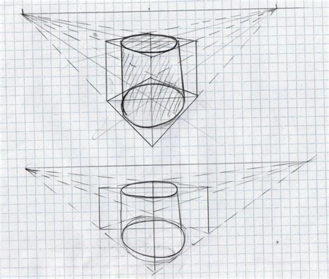 Как нарисовать цилиндр в перспективе 26 фото